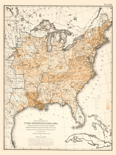 Degree of Public Inbdebtedness per Capita in the United States 1870 ...
