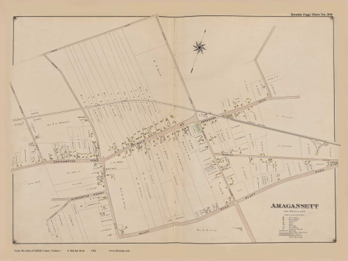 Amagansett, New York 1902 - Old Town Map Reprint - Suffolk Co. Atlas ...