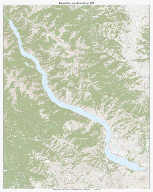 Lake Chelan 2014 - Custom USGS Old Topo Map - Washington State - OLD MAPS