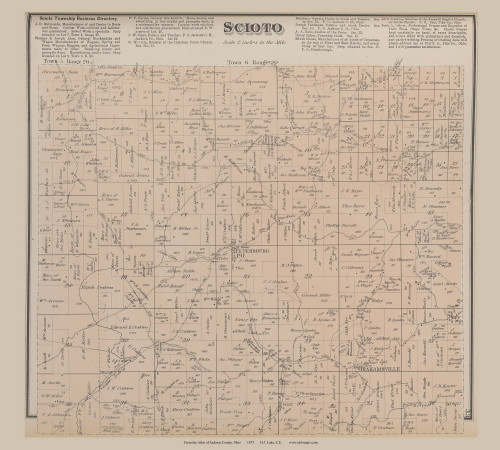 Scioto Ohio 1875 Old Town Map Custom Reprint - Jackson Co. Atlas 21 ...