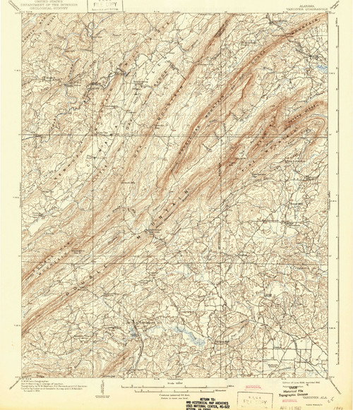 Vandiver, Alabama 1908 (1942) USGS Old Topo Map Reprint 15x15 AL Quad ...