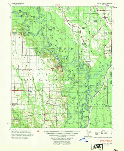 Indian Bay, Arkansas 1954 (1954) USGS Old Topo Map Reprint 15x15 AR ...