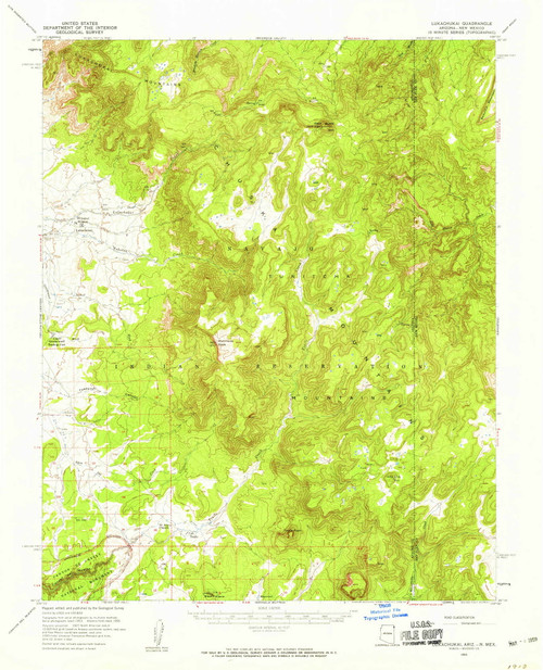Lukachukai, Arizona 1955 (1959) USGS Old Topo Map Reprint 15x15 AZ Quad ...