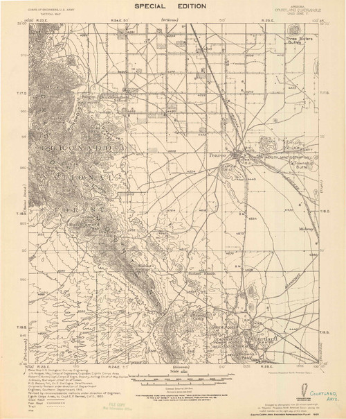 Pearce, Arizona 1926 (1926) USGS Old Topo Map Reprint 15x15 AZ Quad ...