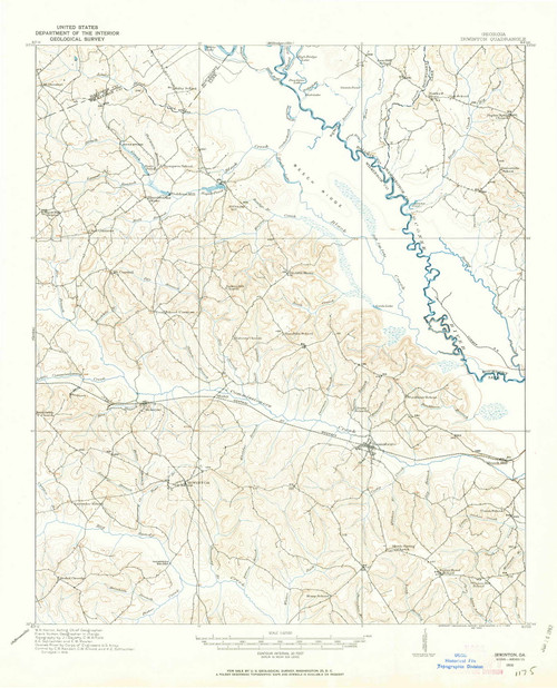 Irwinton, Georgia 1916 (1963) USGS Old Topo Map Reprint 15x15 GA Quad ...