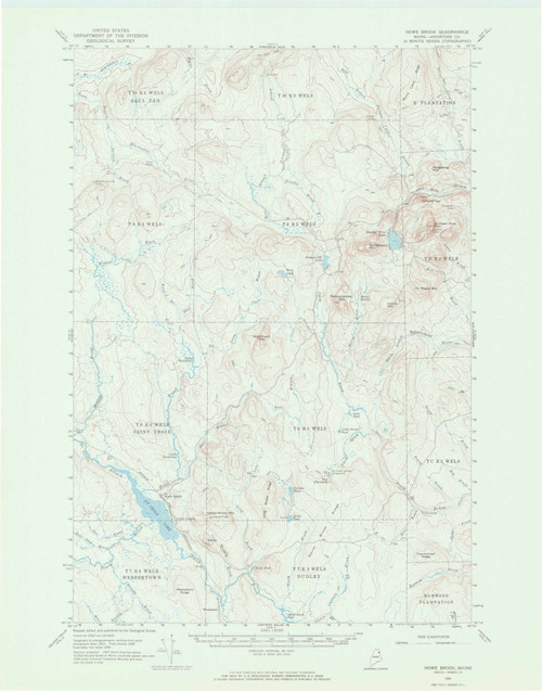 Howe Brook, Maine 1965 (1968) USGS Old Topo Map Reprint 15x15 ME Quad ...