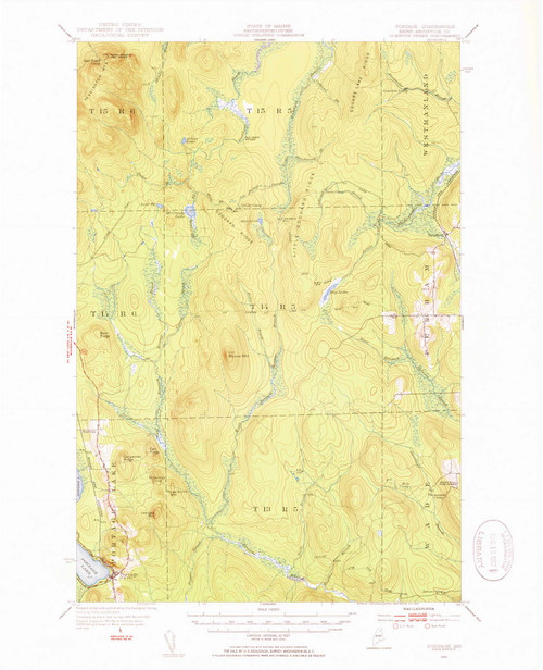 Portage, Maine 1953 (1955) USGS Old Topo Map Reprint 15x15 ME Quad ...