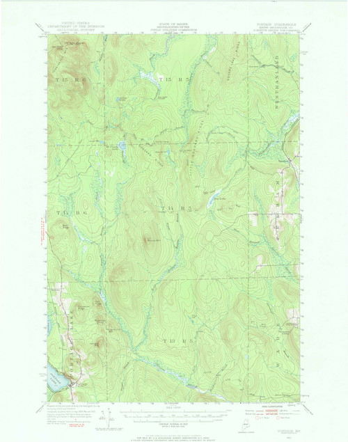 Portage, Maine 1953 (1968) USGS Old Topo Map Reprint 15x15 ME Quad ...