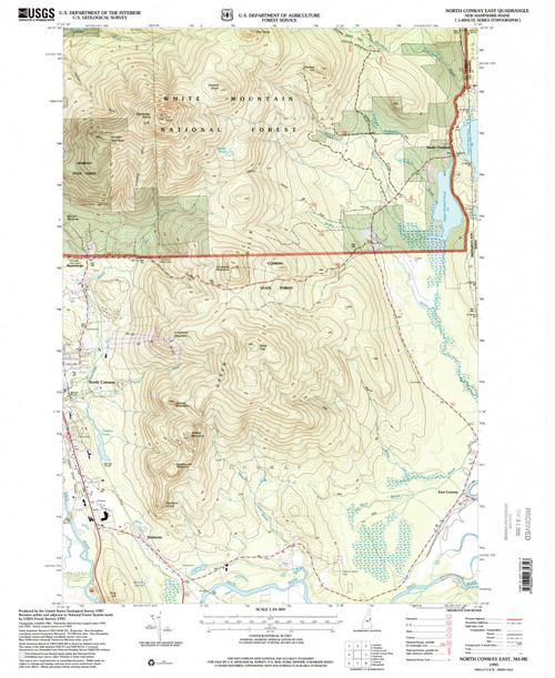 North Conway East, New Hampshire 1995 (2000) USGS Old Topo Map Reprint ...