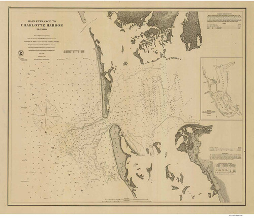 Charlotte Harbor 1868 - Old Map Nautical Chart AC Harbors 474 - Florida ...