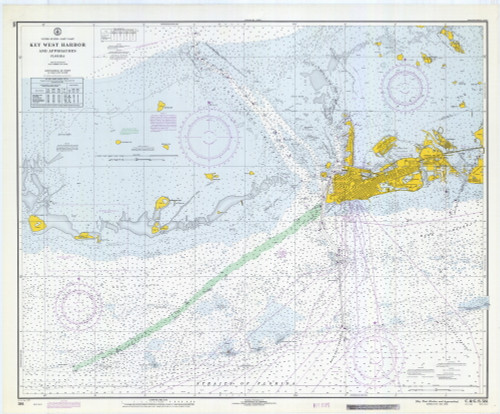 Key West Harbor and Approaches 1971 - Old Map Nautical Chart AC Harbors ...