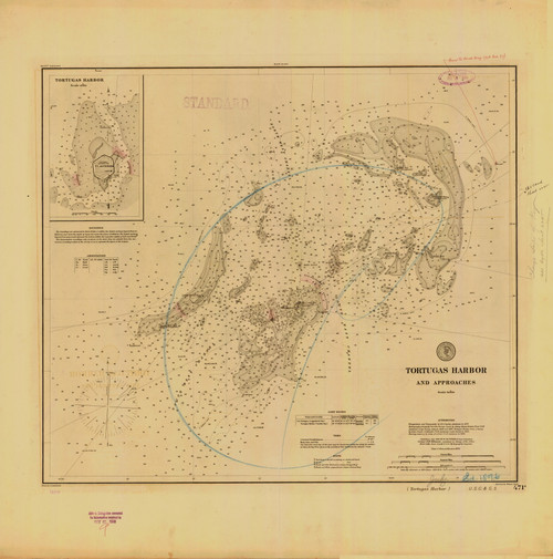Tortugas Harbor 1896 - Old Map Nautical Chart AC Harbors 471 - Florida ...