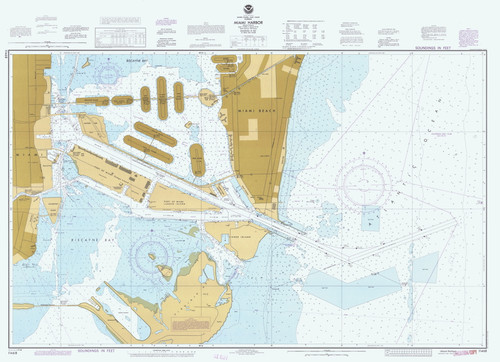 Miami Harbor 1984 - Old Map Nautical Chart AC Harbors 547-11468 ...