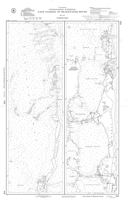 Miami to Elliott Key 1937B - Old Map Nautical Chart AC Harbors 848 ...
