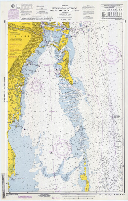 Miami to Elliott Key 1970 - Old Map Nautical Chart AC Harbors 848-11465 ...