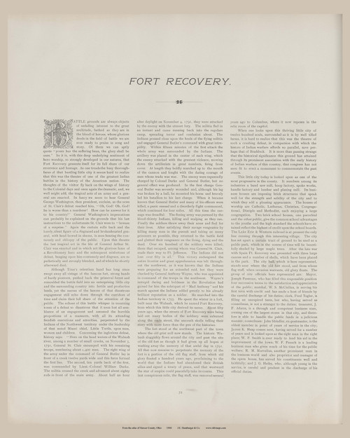 Text Page- Fort Recovery - Ohio 1900 - Mercer Co. Atlas 51 - OLD MAPS