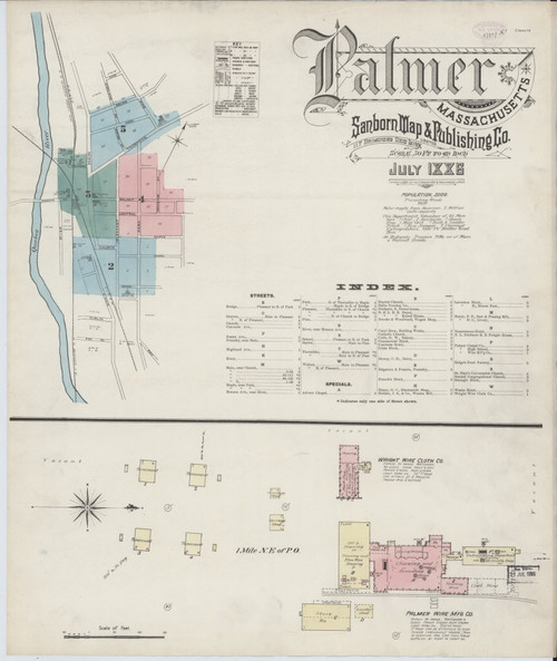 Palmer, 1886 - Old Map Massachusetts Fire Insurance Index - OLD MAPS
