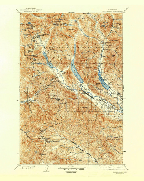 Snoqualmie, Washington 1903 (1942) USGS Old Topo Map Reprint 30x30 WA ...