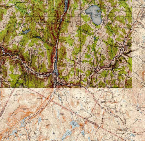 Hardwick VT 1938-1943 USGS Old Topo Map - Town Composite Caledonia Co ...