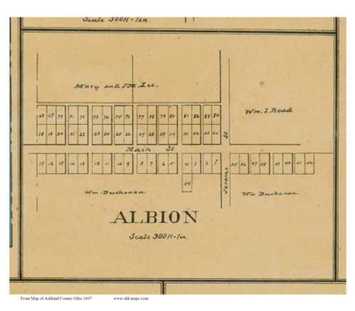 Albion - Jackson, Ohio 1897 Old Town Map Custom Print - Ashland Co ...