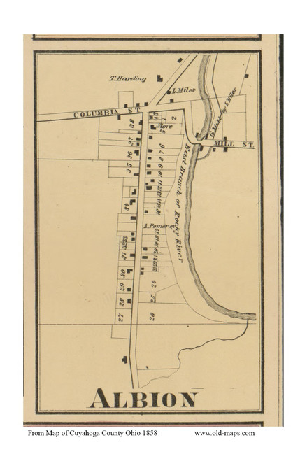 Albion - Strongsville, Ohio 1858 - Copy C - Old Town Map Custom Print ...
