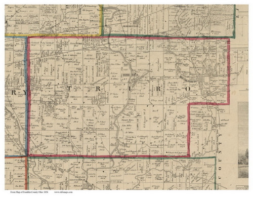 Truro, Ohio 1856 Old Town Map Custom Print - Franklin Co. - OLD MAPS