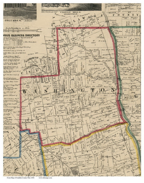 Washington, Ohio 1856 Old Town Map Custom Print - Franklin Co. - OLD MAPS