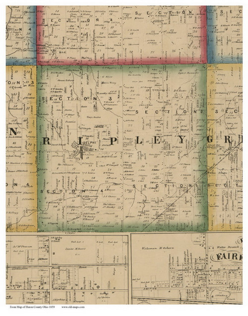 Ripley, Ohio 1859 Old Town Map Custom Print - Huron Co. - OLD MAPS