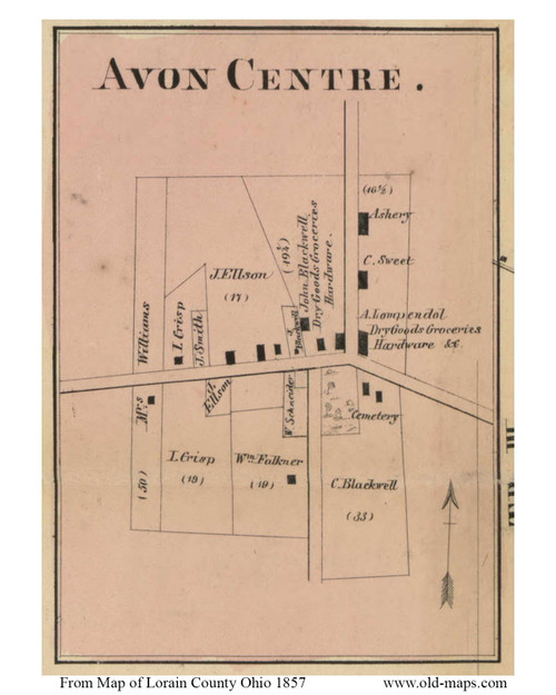 Avon Centre - Avon, Ohio 1857 Old Town Map Custom Print - Lorain Co ...