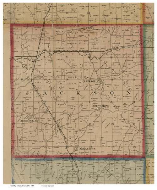 Jackson, Ohio 1859 Old Town Map Custom Print - Perry Co. - OLD MAPS
