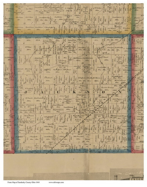 Jackson, Ohio 1860 Old Town Map Custom Print - Sandusky Co. - OLD MAPS