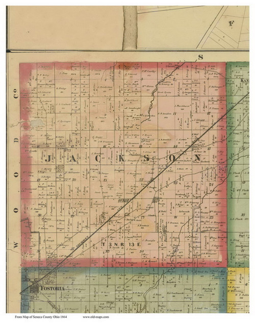 Jackson, Ohio 1864 Old Town Map Custom Print - Seneca Co. - OLD MAPS