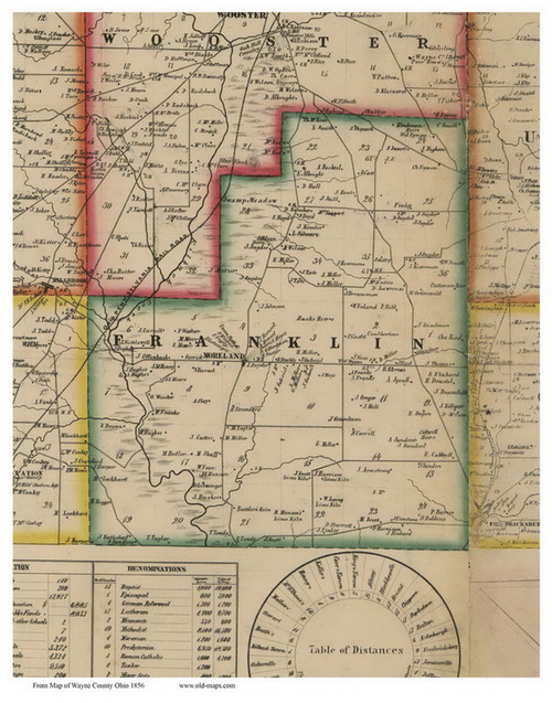 Franklin, Ohio 1856 Old Town Map Custom Print - Wayne Co. - OLD MAPS