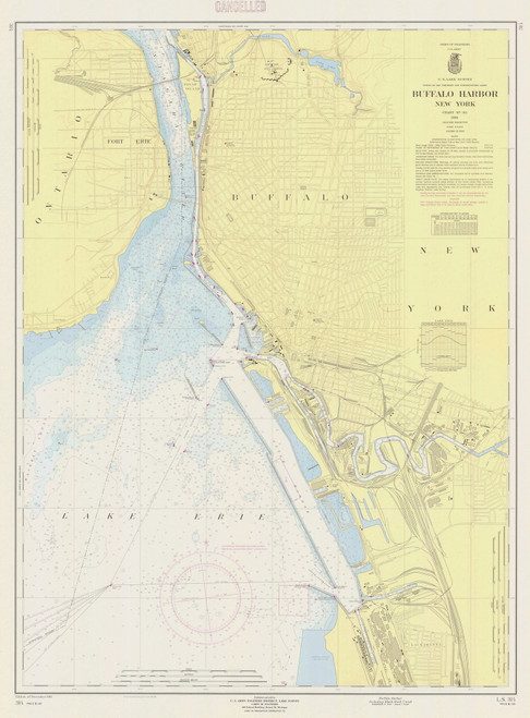 Buffalo Harbor 1961 Lake Erie Harbor Chart Reprint Great Lakes Harbors ...