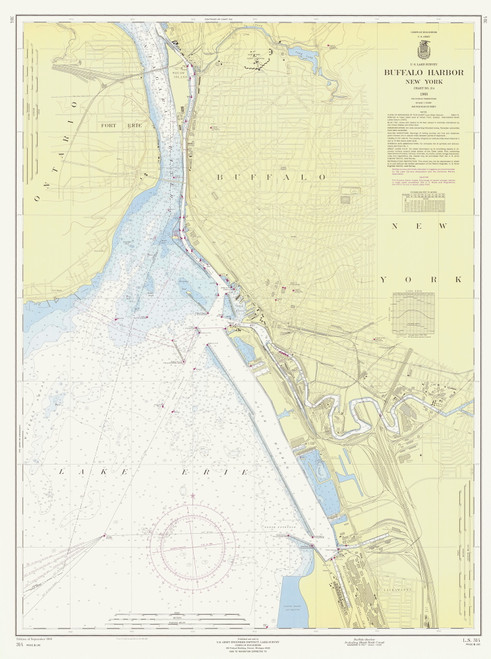 Buffalo Harbor 1965 Lake Erie Harbor Chart Reprint Great Lakes Harbors ...