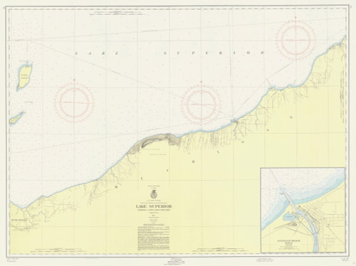 Redridge to Saxon Harbor 1955 Lake Superior Harbor Chart Reprint Great ...