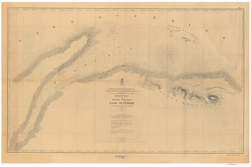 Huron Bay and Huron Islands 1895 Lake Superior Harbor Chart Reprint ...
