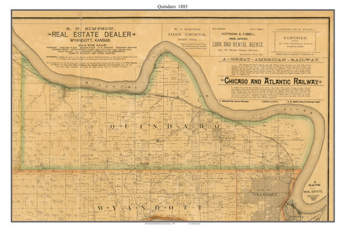Quindaro, Kansas 1885 Old Town Map Custom Print - Wyandotte Co. - OLD MAPS