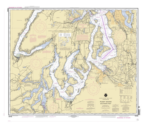 Puget Sound - Southern Part 2003 - Old Map Nautical Chart PC Harbors ...
