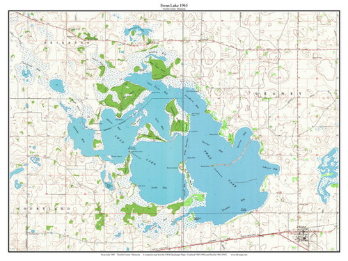 Swan Lake - Nicollet Co 1965 - Custom USGS Old Topo Map - Minnesota ...