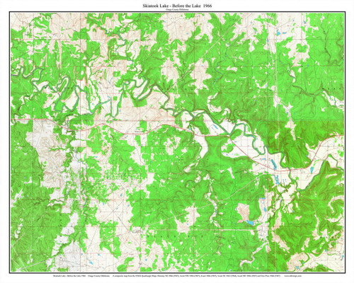 Skiatook Lake - Before the Lake 1966 - Custom USGS Old Topo Map ...