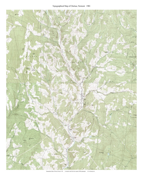 Chelsea 1981 - Custom USGS Old Topo Map - Vermont - OLD MAPS