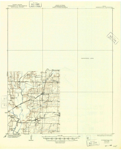 Farmersville, Texas 1930 (1949) USGS Old Topo Map Reprint 15x15 TX Quad ...