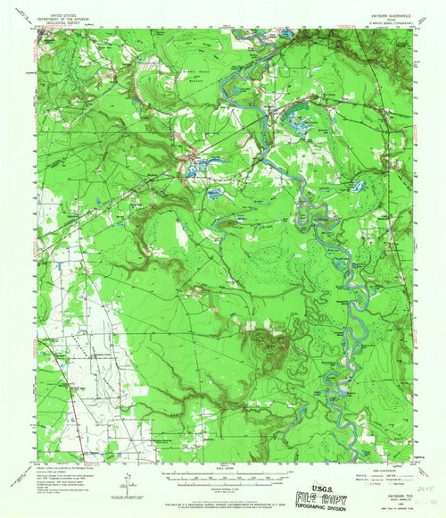 Rayburn, Texas 1955 (1967) USGS Old Topo Map Reprint 15x15 TX Quad ...