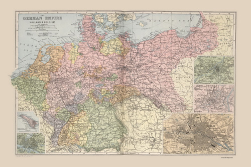 Germany 1892 a - Old Map Reprint - OLD MAPS