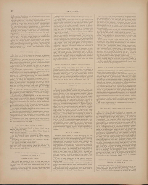Appendix - Churches, New York 1880 - Old Town Map Reprint - Erie Co ...