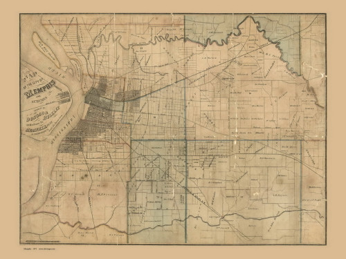 Memphis 1871 Nieberding - Old Map Reprint - Tennessee Cities - OLD MAPS
