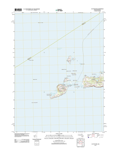 Cuttyhunk, Massachusetts 2012 () USGS Old Topo Map Reprint 7x7 MA Quad ...