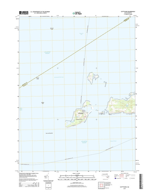 Cuttyhunk, Massachusetts 2015 () USGS Old Topo Map Reprint 7x7 MA Quad ...