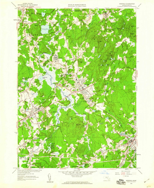 Medfield, Massachusetts 1957 (1960) USGS Old Topo Map Reprint 7x7 MA ...